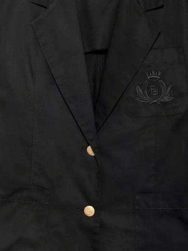 Fendi 1980s Embroidered-logo Blazer