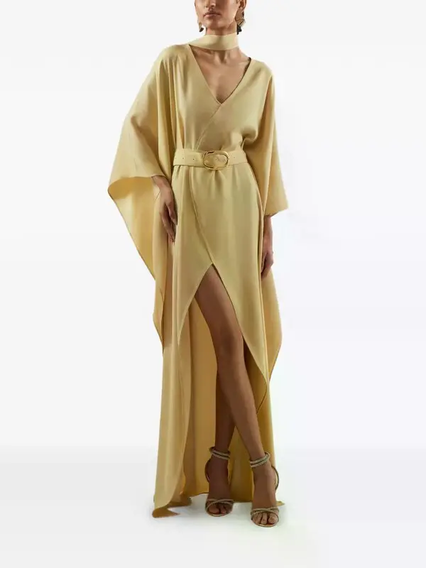 TALLER MARMO Cassandra Belted V-neck Dress