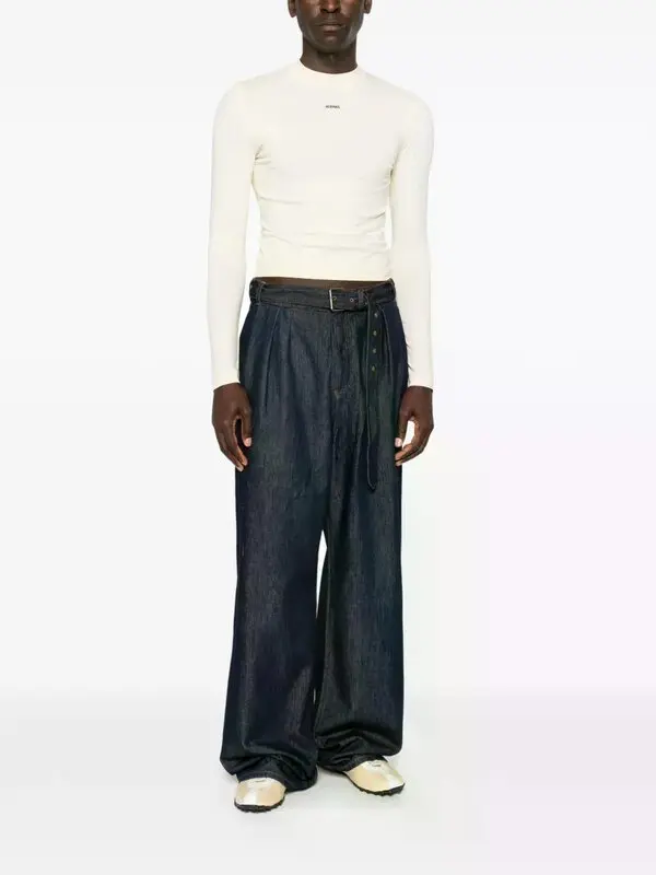 Jacquemus Logo-patch Long-sleeve T-shirt - Neutrals
