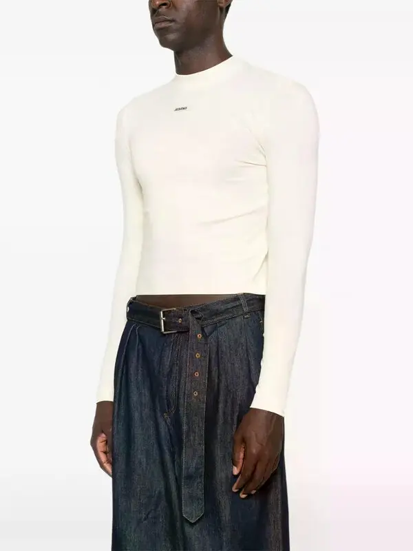 Jacquemus Logo-patch Long-sleeve T-shirt - Neutrals