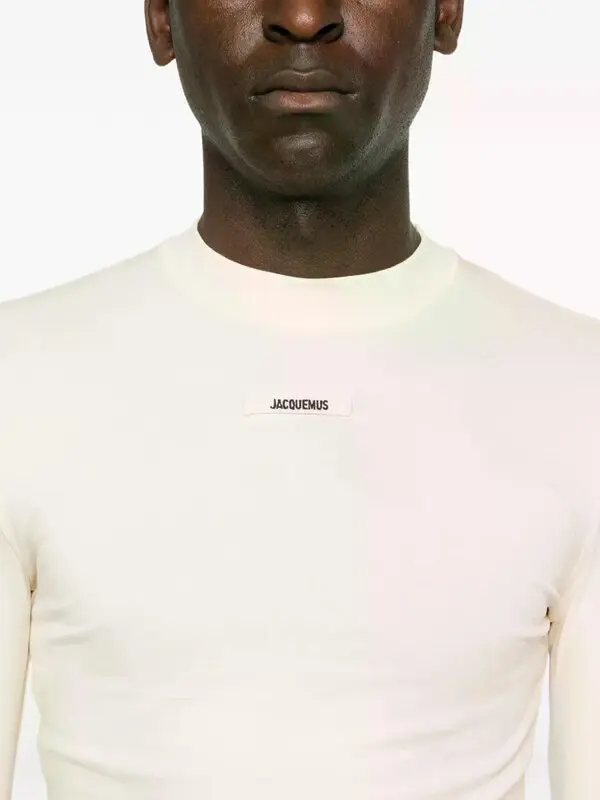 Jacquemus Logo-patch Long-sleeve T-shirt - Neutrals