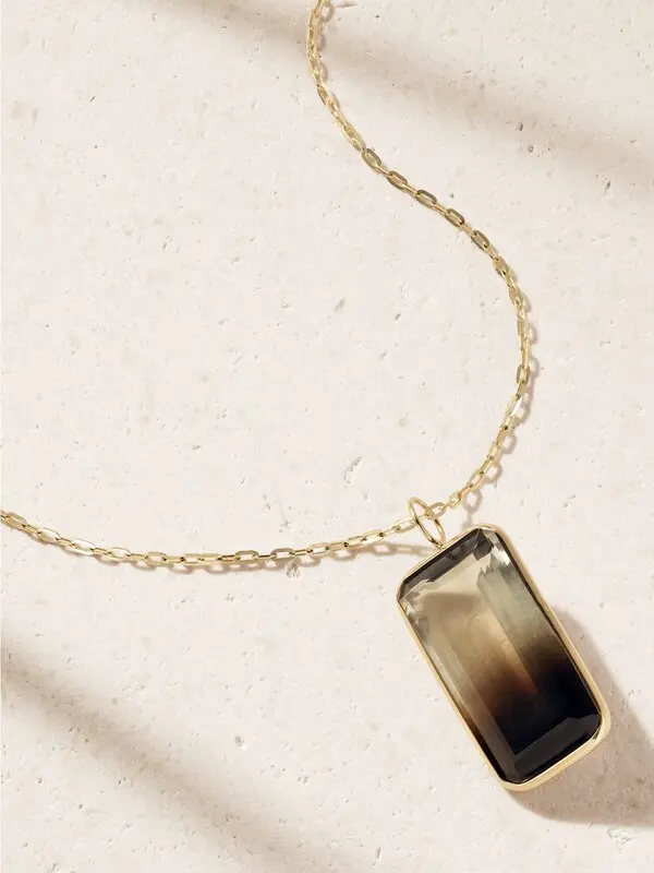 Jia Jia 14k Gold Smoky Quartz Citrine Necklace - Brown
