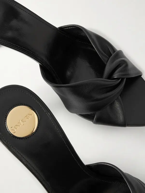 Saint Laurent Franciane Twisted Leather Mules