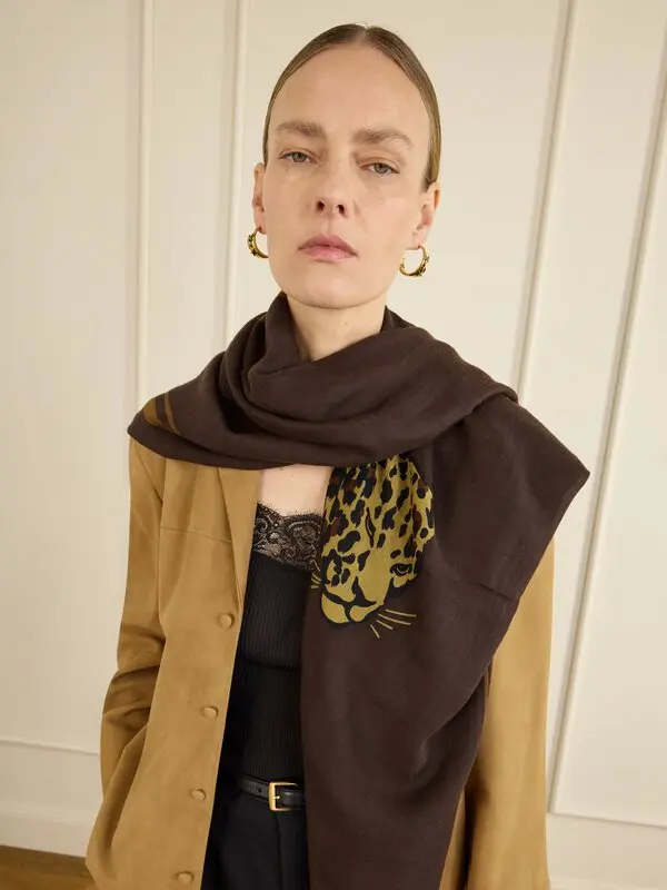 Saint Laurent Printed Wool-twill Scarf