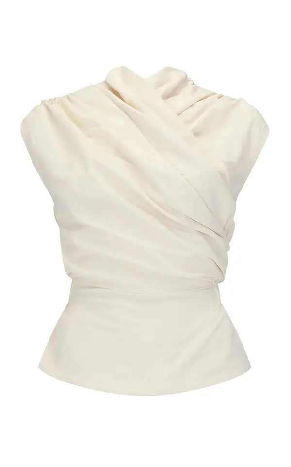 HARRIS TAPPER Sleeveless Wrap Top - Ivory