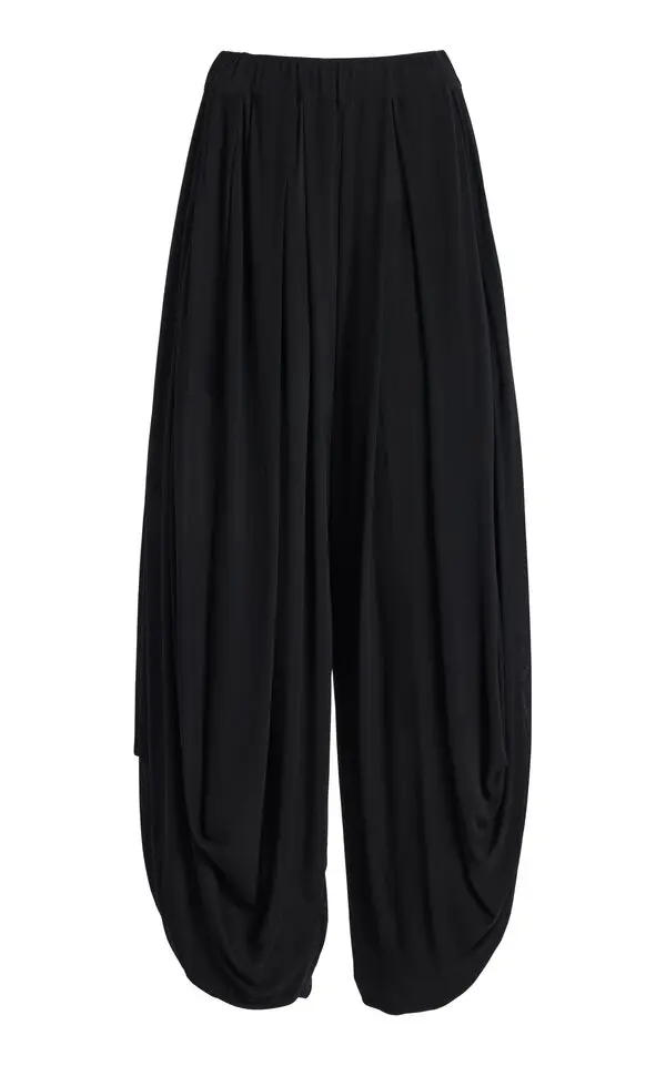 Michael Kors Draped Georgette Jersey Wide-leg Pants