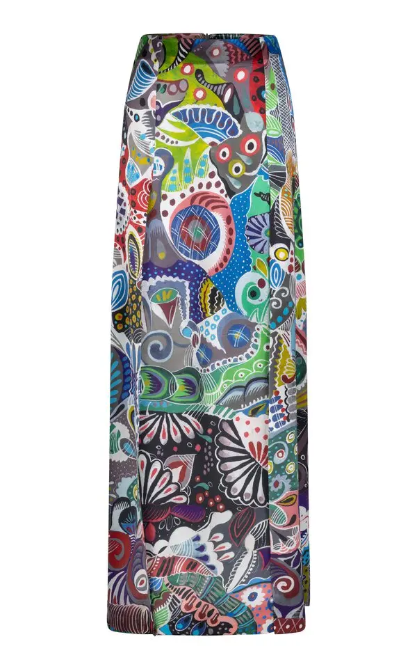HEIRLOME Florence Patterned Silk Maxi Skirt