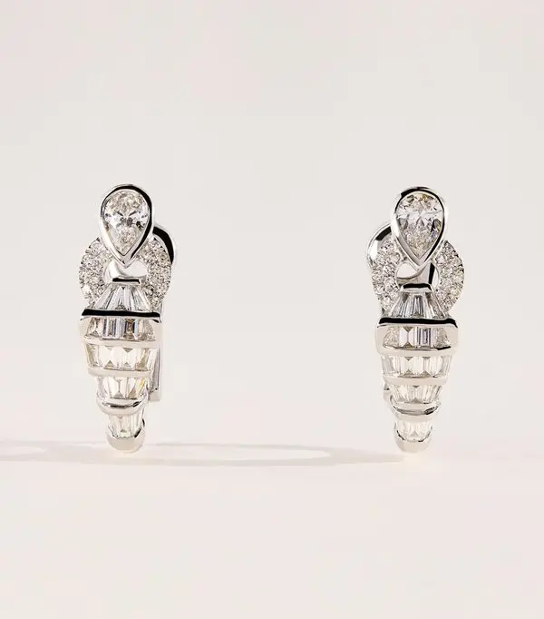 Shay Serpentine Diamond And Emerald Earrings - Gold