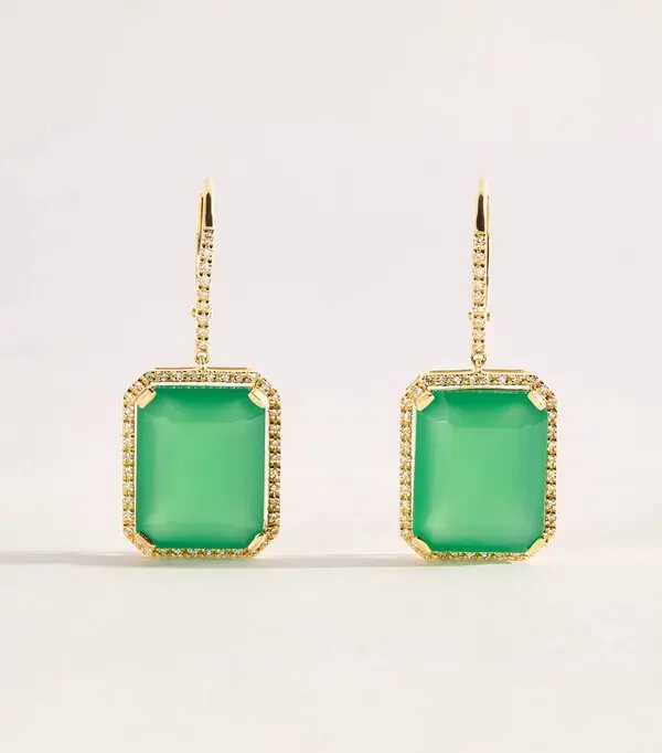 Shay Yellow Diamond And Onyx Portrait Earrings - Gold