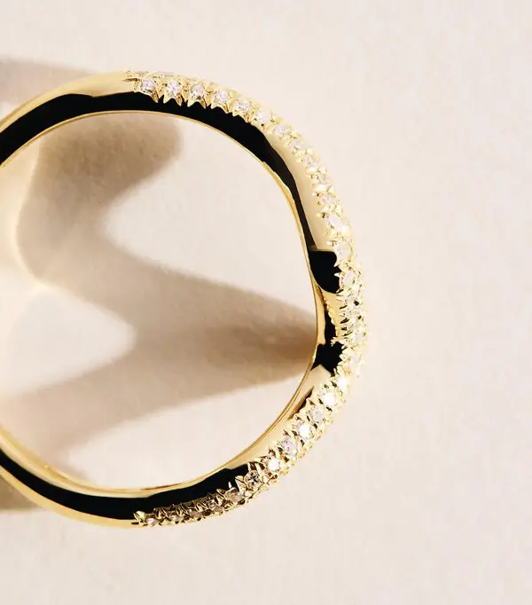 Shay Yellow And Diamond Wave Ring