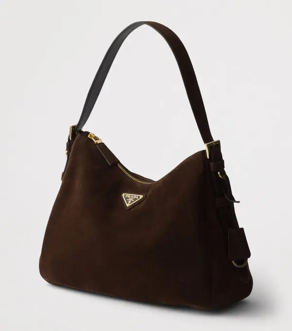 Prada Medium Suede Aimée Shoulder Bag