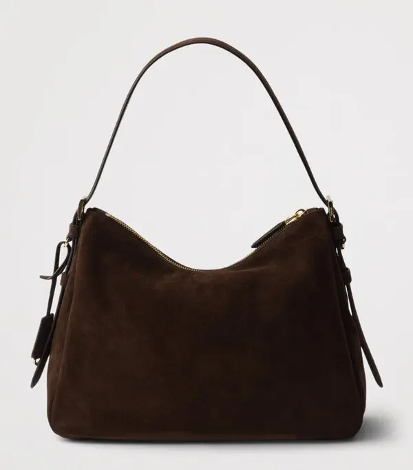 Prada Medium Suede Aimée Shoulder Bag