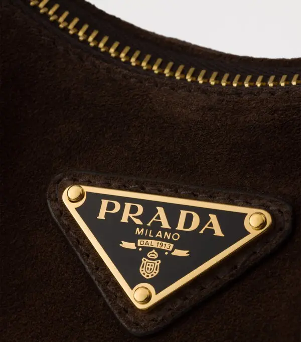Prada Medium Suede Aimée Shoulder Bag