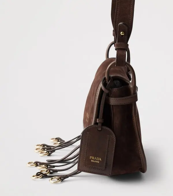 Prada Mini Suede Corsaire Shoulder Bag