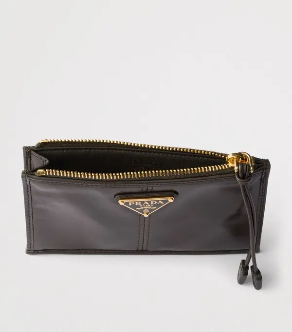 Prada Saffiano Leather Zip Card Holder