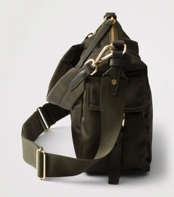 Prada Large Re-nylon And Leather Explore Shoulder Bag