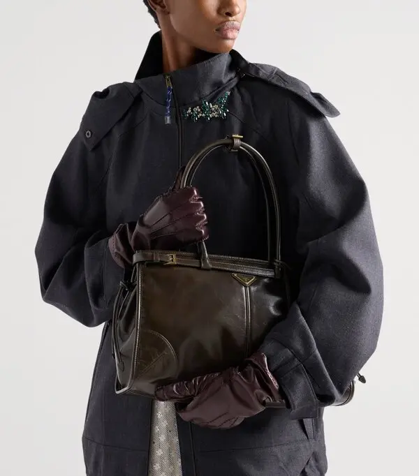 Prada Large Leather Bonnie Shoulder Bag