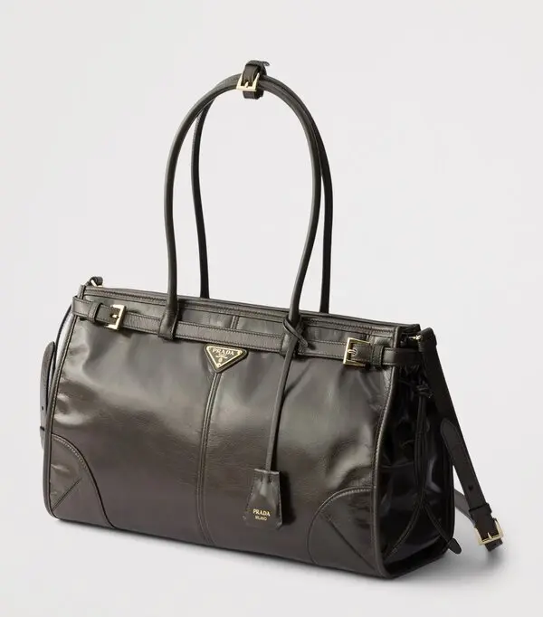 Prada Large Leather Bonnie Shoulder Bag