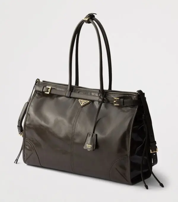 Prada Extra Large Leather Bonnie Shoulder Bag