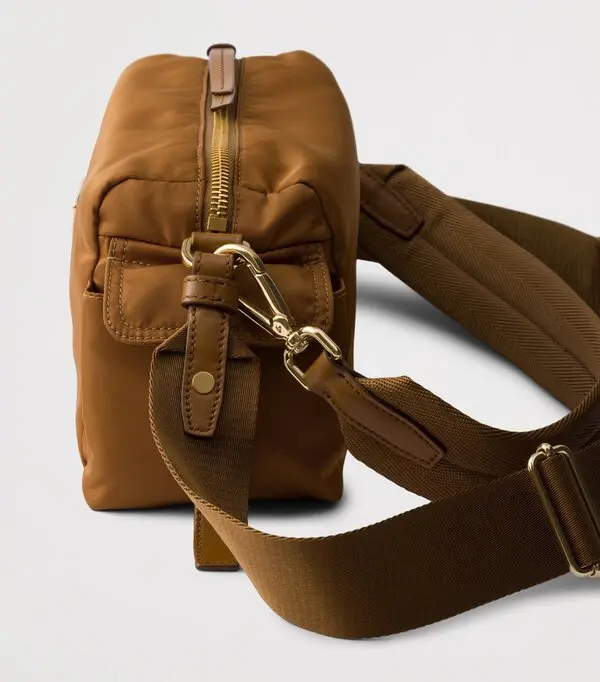 Prada Small Re-nylon And Leather Explore Shoulder Bag
