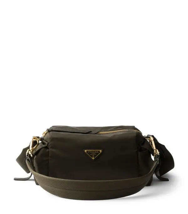 Prada Small Re-nylon And Leather Explore Shoulder Bag