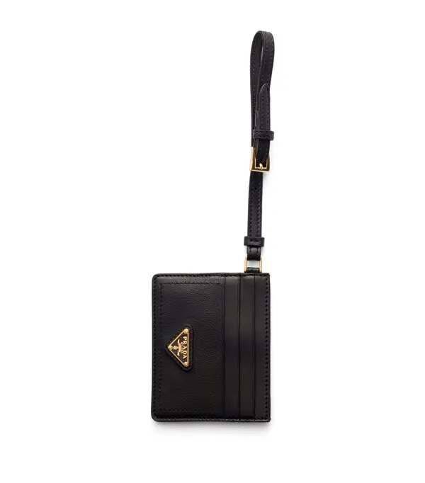 Prada Leather Triangle Card Holder