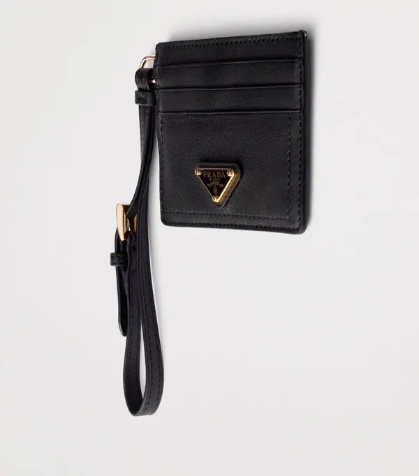 Prada Leather Triangle Card Holder