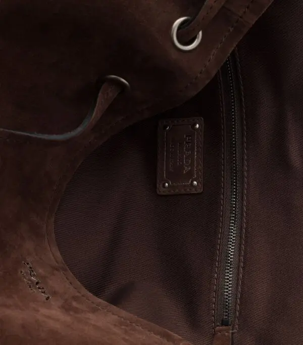Prada Large Suede Route Shoulder Bag