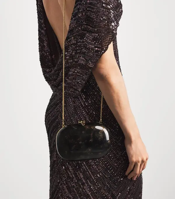 Jeffrey Levinson Oval Elina Clutch Bag - Brown