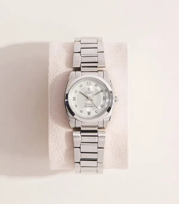 VIVIENNE WESTWOOD Stainless Steel Tavistock Watch With Crystal Embellishments - Silver