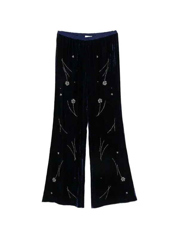 FORTE_FORTE Embroidered Velvet Trousers