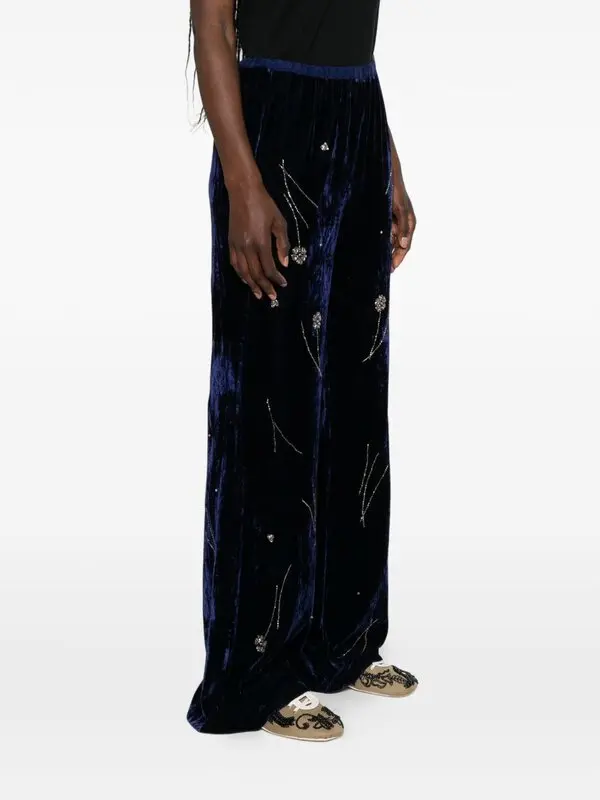 FORTE_FORTE Embroidered Velvet Trousers