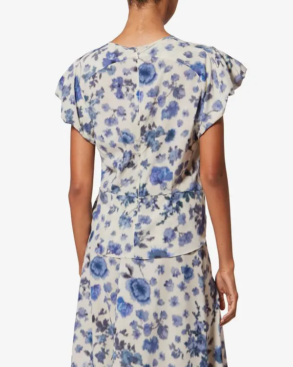 Isabel Marant Étoile Tullya Draped Rose Print Top