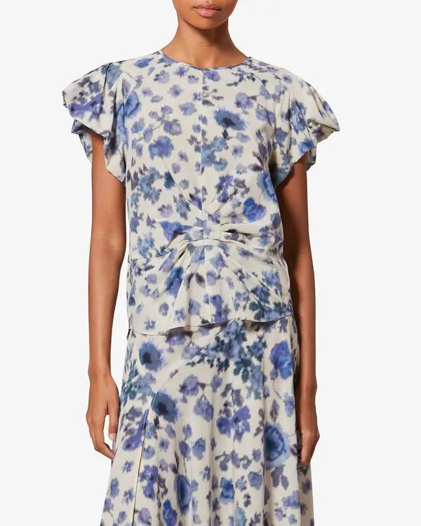 Isabel Marant Étoile Tullya Draped Rose Print Top