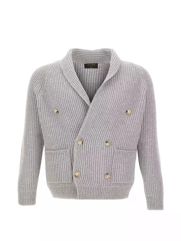 GRAN SASSO Double-breasted Ribbed-knit Cardigan