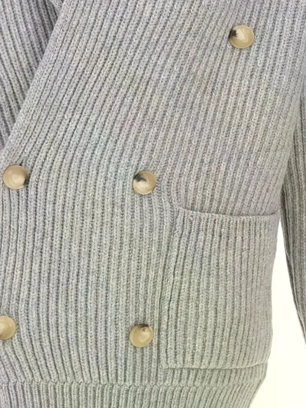 GRAN SASSO Double-breasted Ribbed-knit Cardigan
