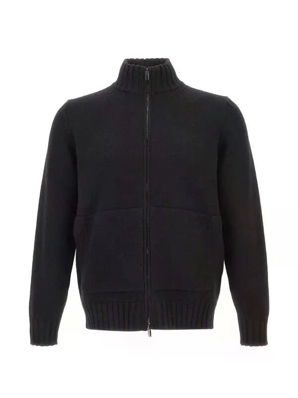 FILIPPO DE LAURENTIIS Zip-up Merino-wool Cardigan