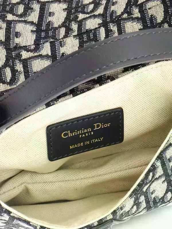 Dior Saddle Handbag With Strap Oblique Canvas Mini Shoulder Bag