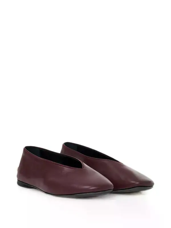 ANINE BING Ana Ballet Flats Smooth Leather Fig