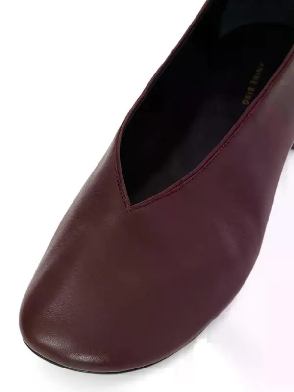 ANINE BING Ana Ballet Flats Smooth Leather Fig