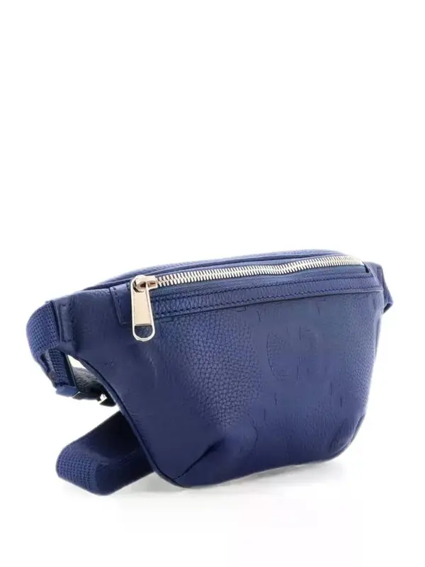 Gucci Jumbo Gg Embossed Leather Small Belt Bag - Blue