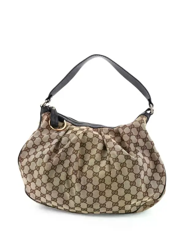 Gucci Sukey Gg Canvas With Leather Medium Hobo Bag