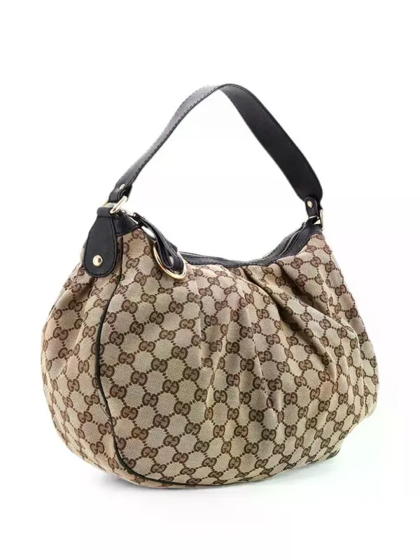 Gucci Sukey Gg Canvas With Leather Medium Hobo Bag