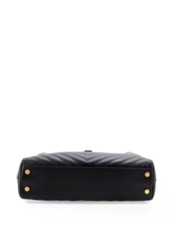 Saint Laurent Classic Monogram Shopper Matelasse Chevron Leather Large Tote Bag