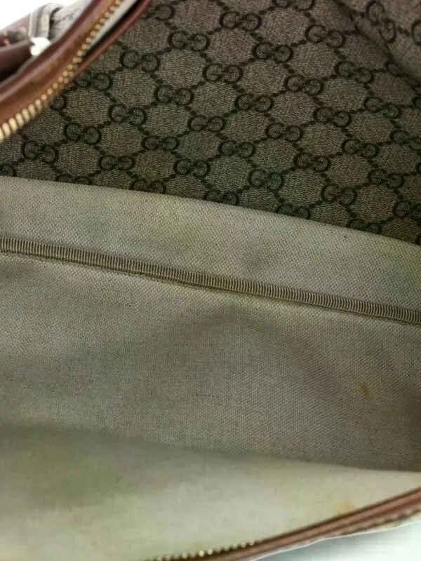 Gucci Web Loop Flat Messenger Gg Coated Canvas Large Crossbody Bag