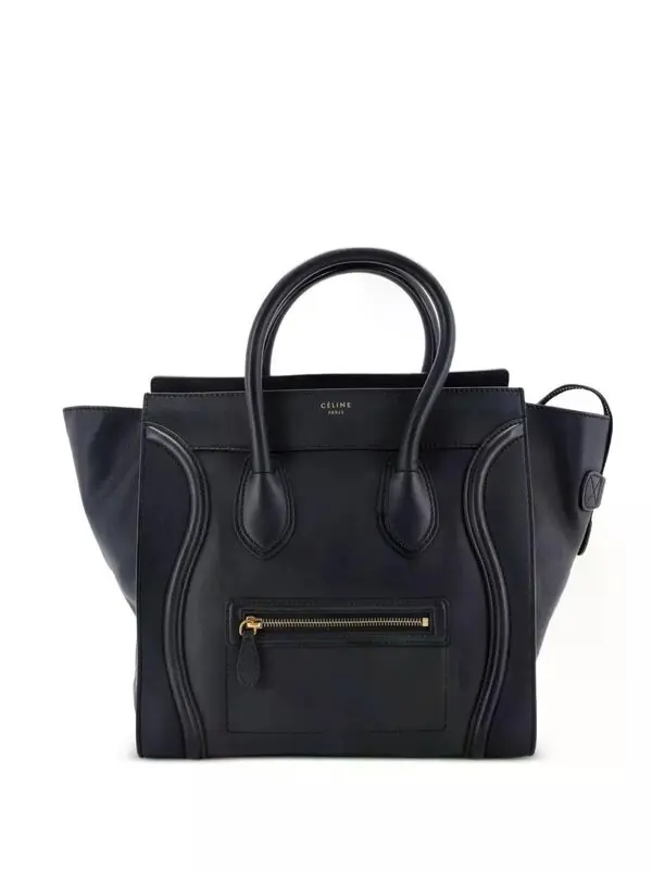 Celine Luggage Bag Smooth Leather Mini Tote Bag - Blue