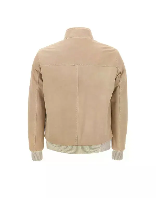 BARBA NAPOLI Rivet Shearling-lined Suede Jacket