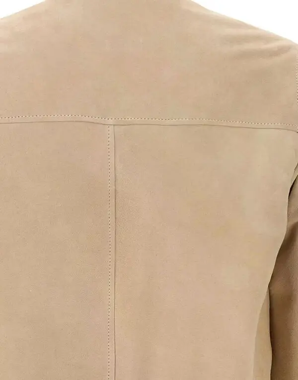 BARBA NAPOLI Rivet Shearling-lined Suede Jacket