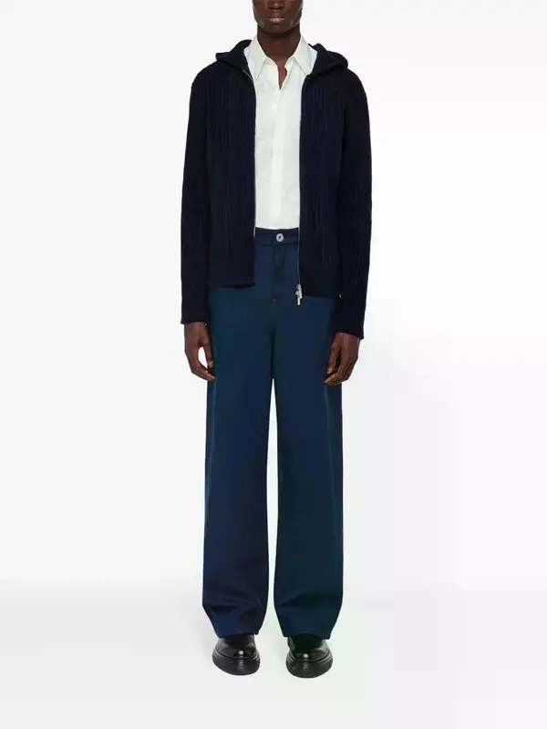 FERRAGAMO Hooded Wool Cardigan With Zip Fastening