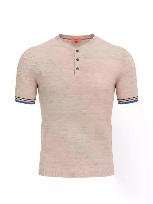 Isaia Short-sleeve Button-front T-shirt